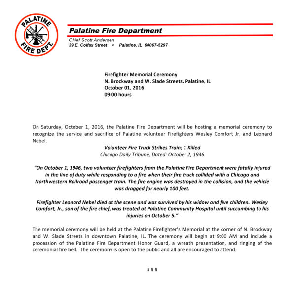 Palatine Memorial Ceremony « chicagoareafire.com