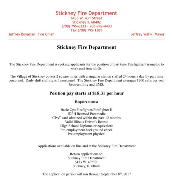 Stickney Fire Department « chicagoareafire.com